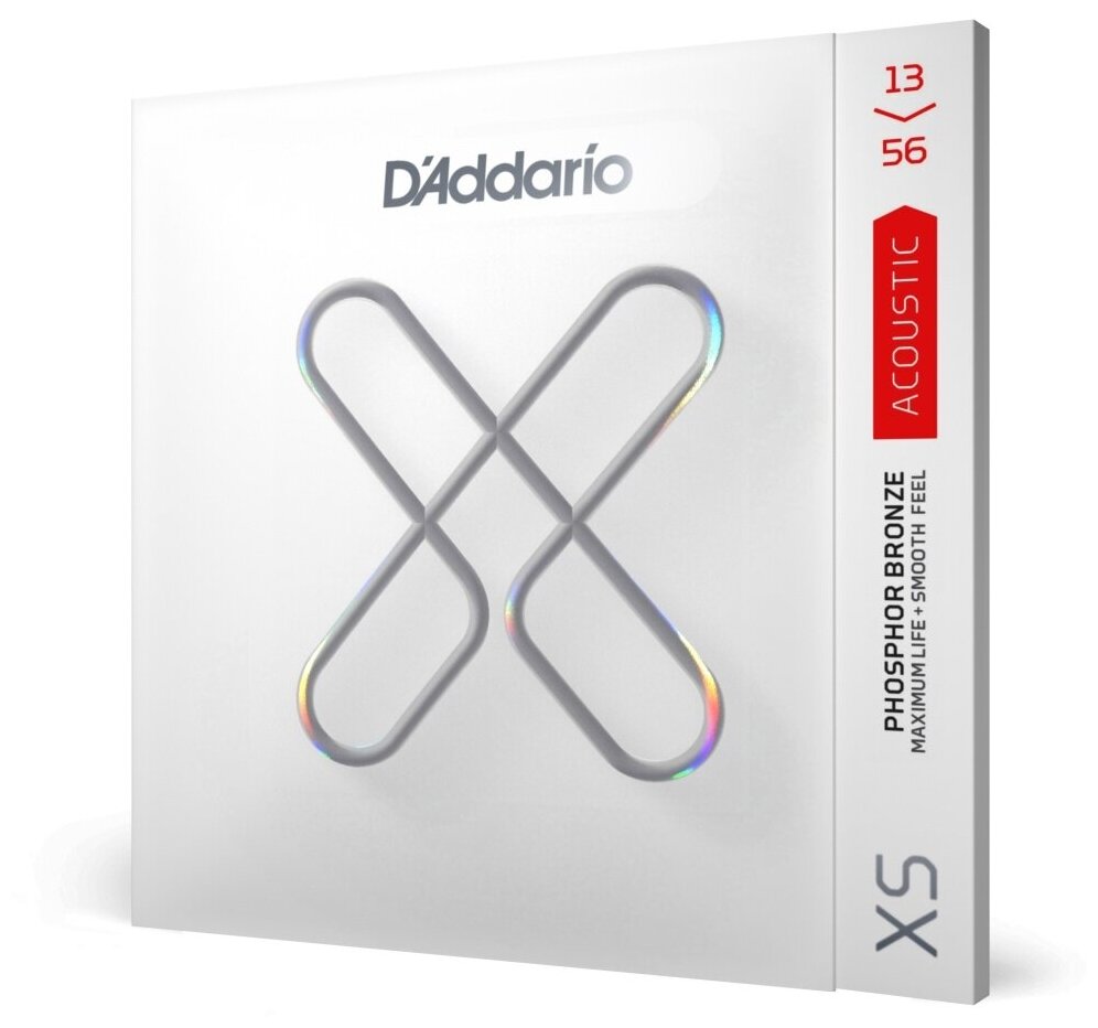 XSAPB1356 XS Комплект струн для акустической гитары, фосфорная бронза, 13-56, D'Addario