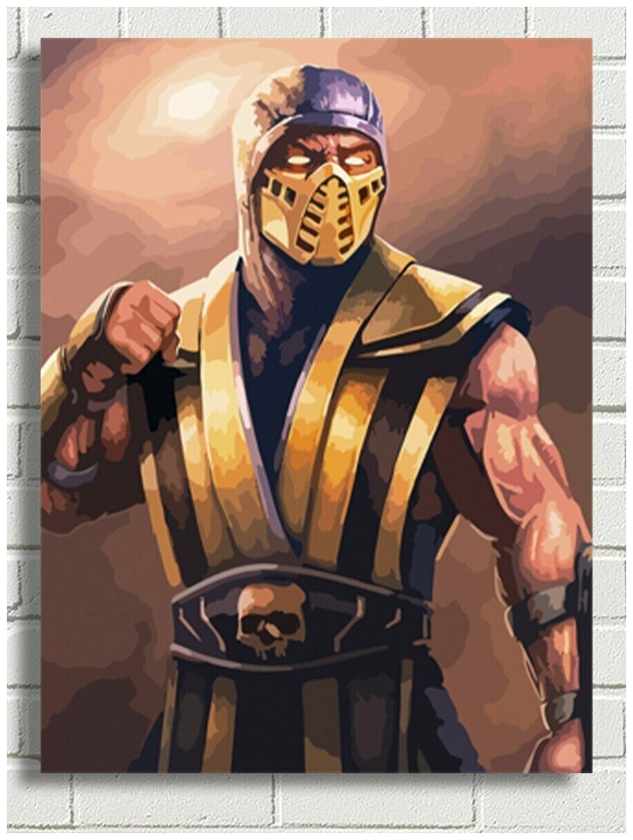 Картина по номерам игра Mortal Kombat (Саб-Зиро, Скорпион, Рептилия, Ниндзя) - 7809 В 30x40