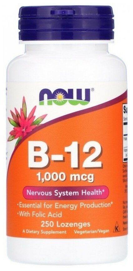 NOW Vitamin B-12 1000 mcg, 250 таб.