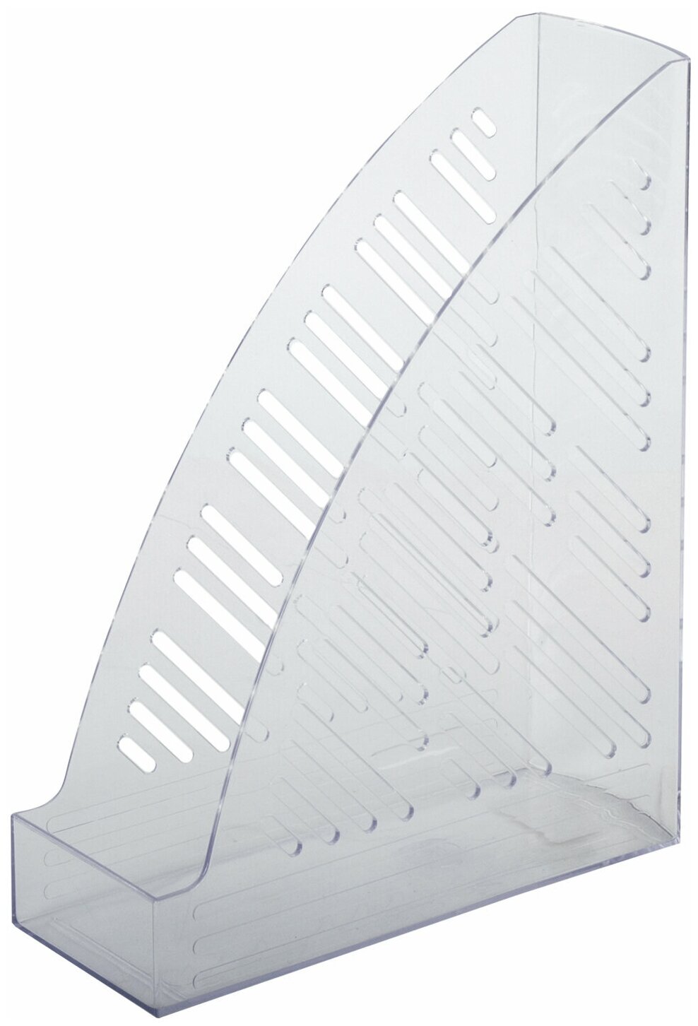 Лоток вертикальный для бумаг BRAUBERG "Standard+", 250х90х300 мм, прозрачный, 237227