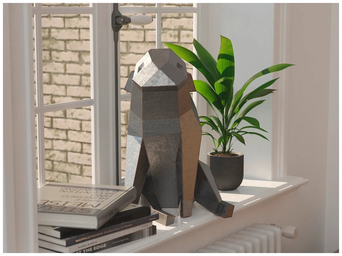 Полигональная фигура собака Мопс