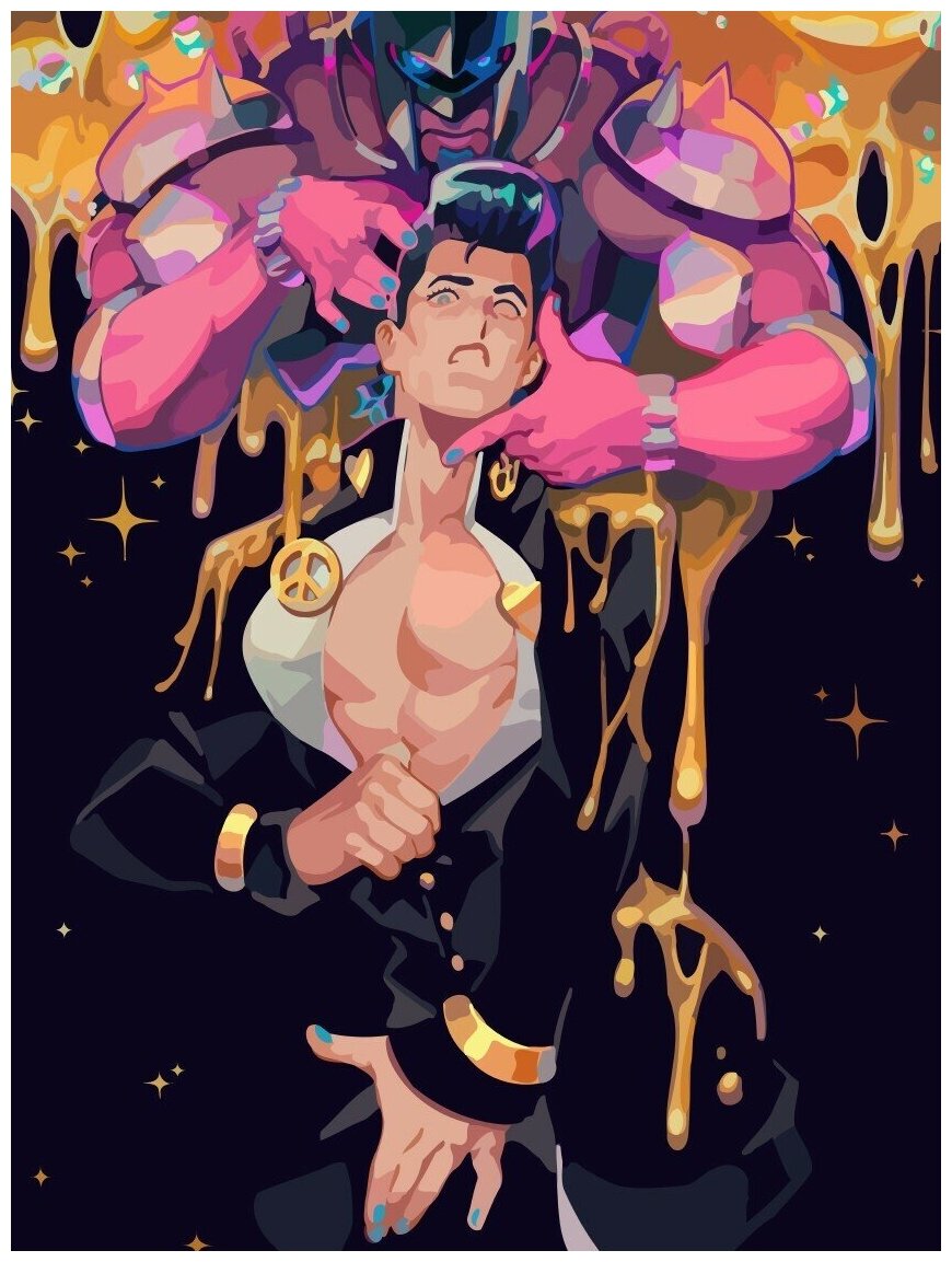 Картина по номерам на холсте Аниме JOJO (Джованна, Джотаро, ДжоДжо) - 8935 В 30x40