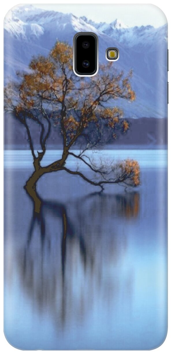 Силиконовый чехол на Samsung Galaxy J6+ (2018), Самсунг Джей 6 плюс с принтом "Дерево посреди озера"