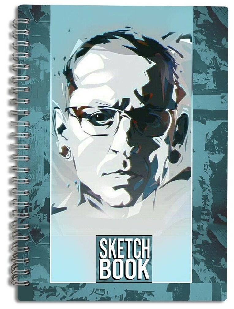 Скетчбук А5 50 листов Блокнот для рисования Музыка Linkin park (Честер Беннингтон, Chester Bennington) - 15 В