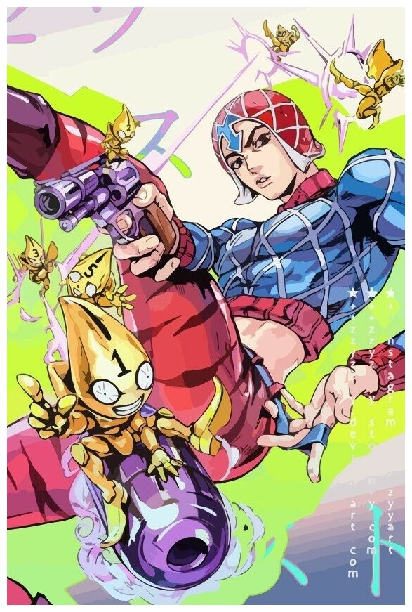 Картина по номерам на холсте Аниме JOJO (Джованна, Джотаро, ДжоДжо) - 8928 В 60x40