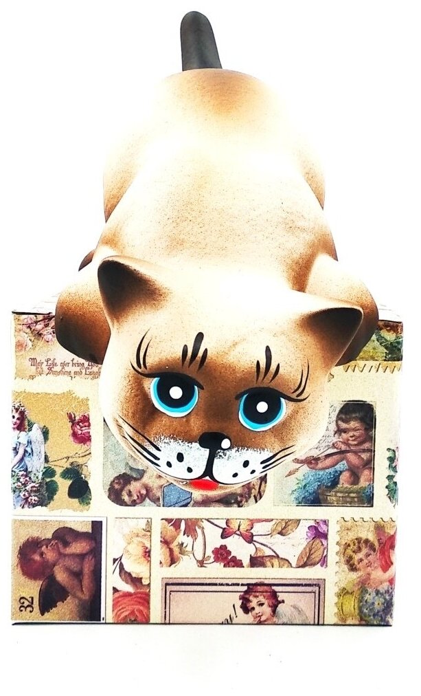 Статуэтка фигурка Кот Нырок коричневый 22 см керамик для интерьера, сувениры и подарки, декор для дома, фигурки коллекционные