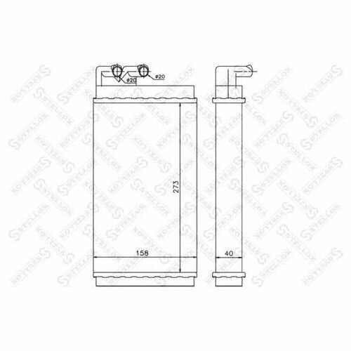 Радиатор печки Stellox 1035001sx для Audi 100, 200, A6, V8