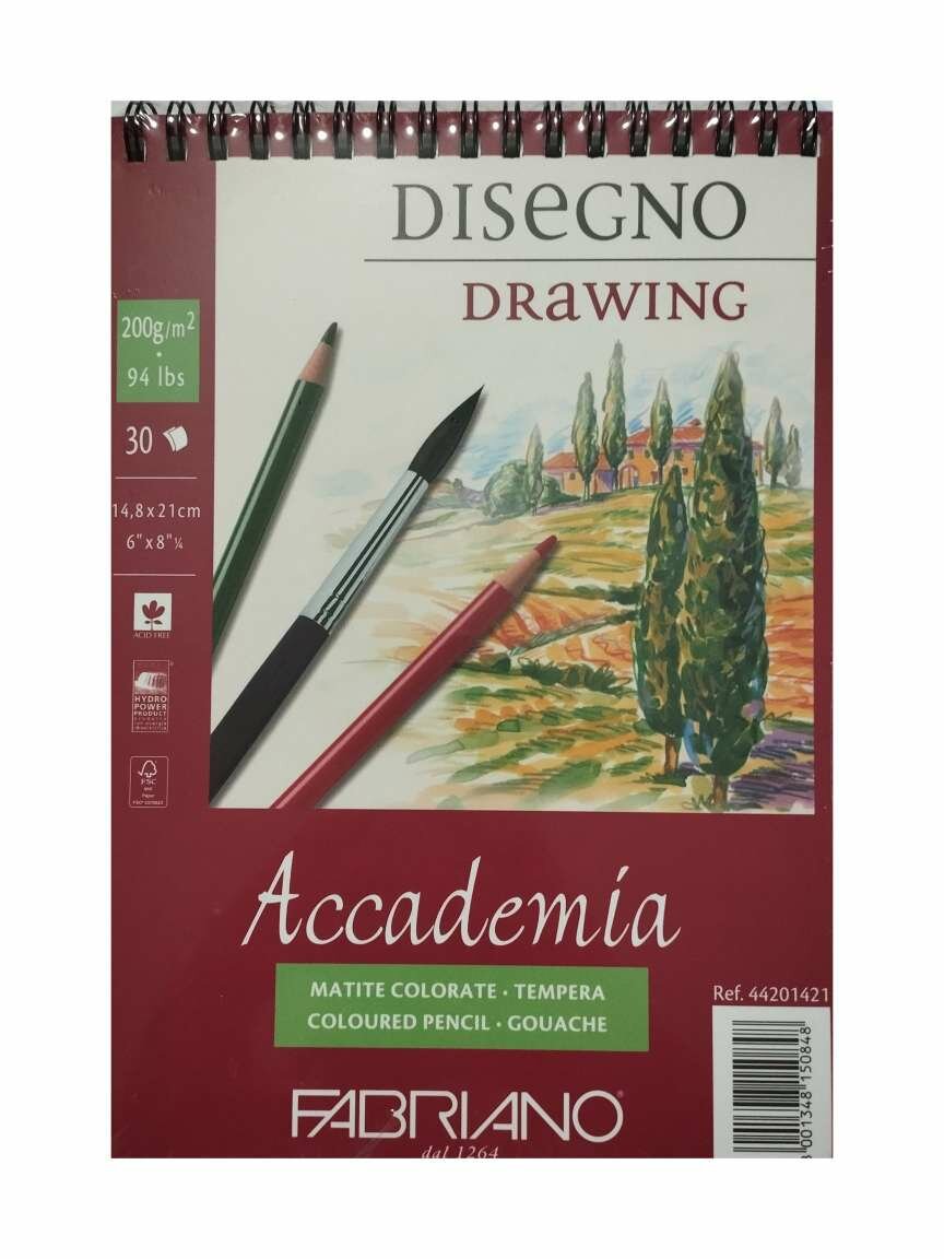 Альбом для графики "Accademia" 14,8х21см, 30л, 200г.