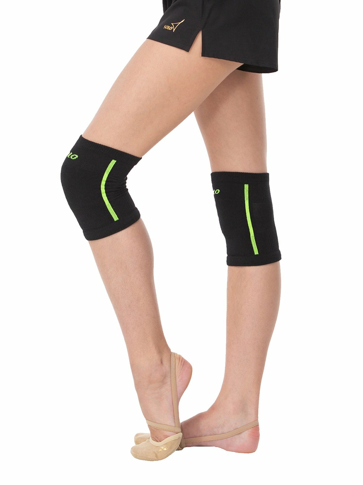 Наколенники Solo вязаные с вертикальными линиями, лайм, р. XS