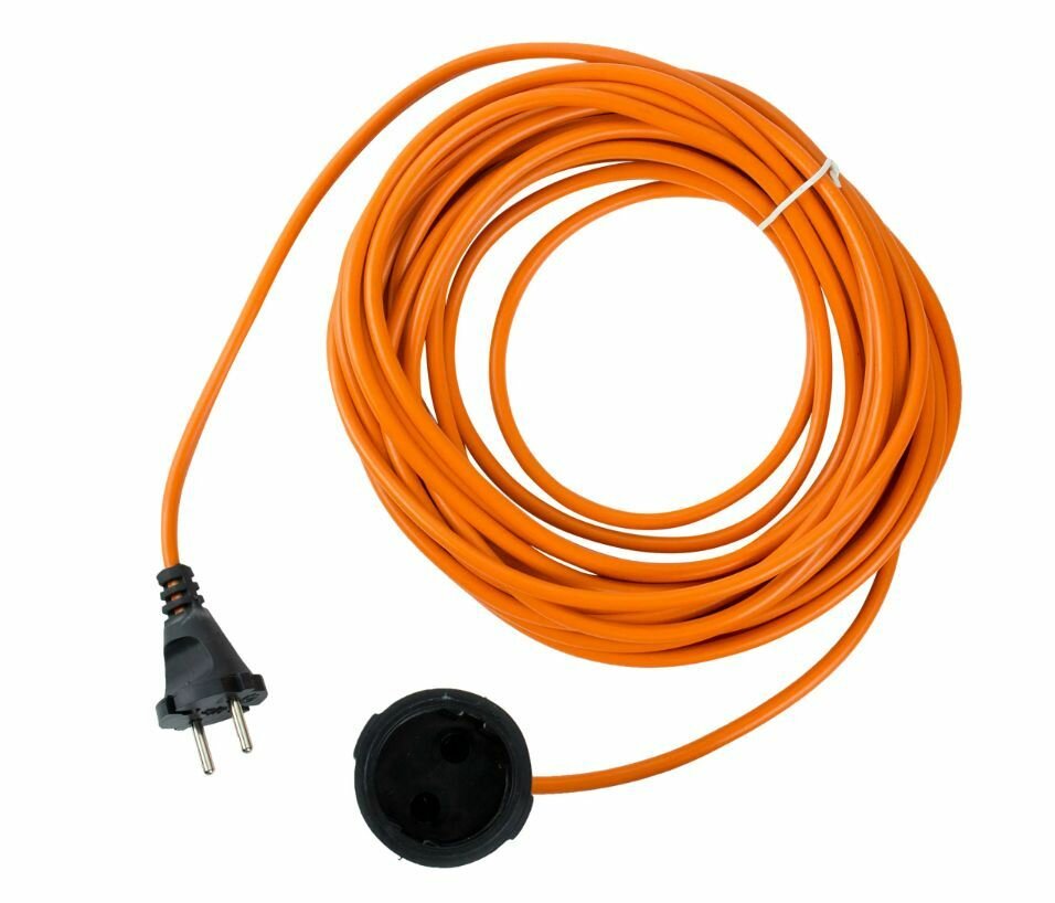 Удлинитель-шнур садовый 1 розетка без заземления 2х0.75 мм 10 м цвет оранжевый