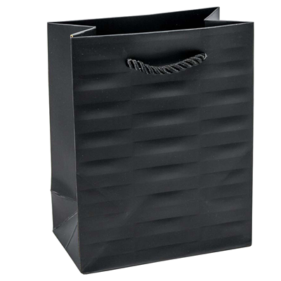 Пакет бумажный Подарочный Престиж черный 12х15см