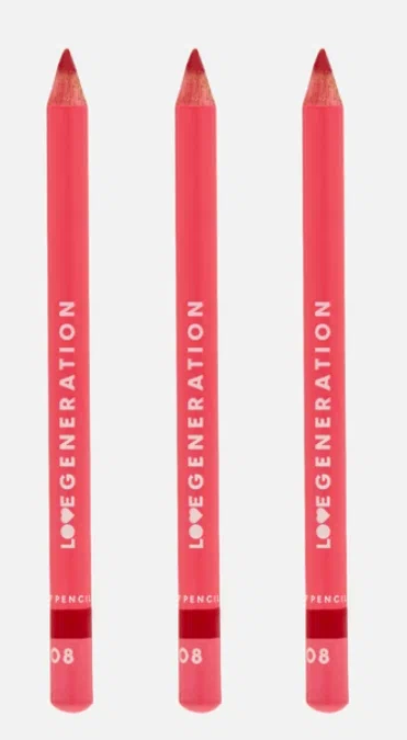 Карандаш для губ Love Generation Lip Pencil тон 08 Красный, 1.2 гр 3 шт