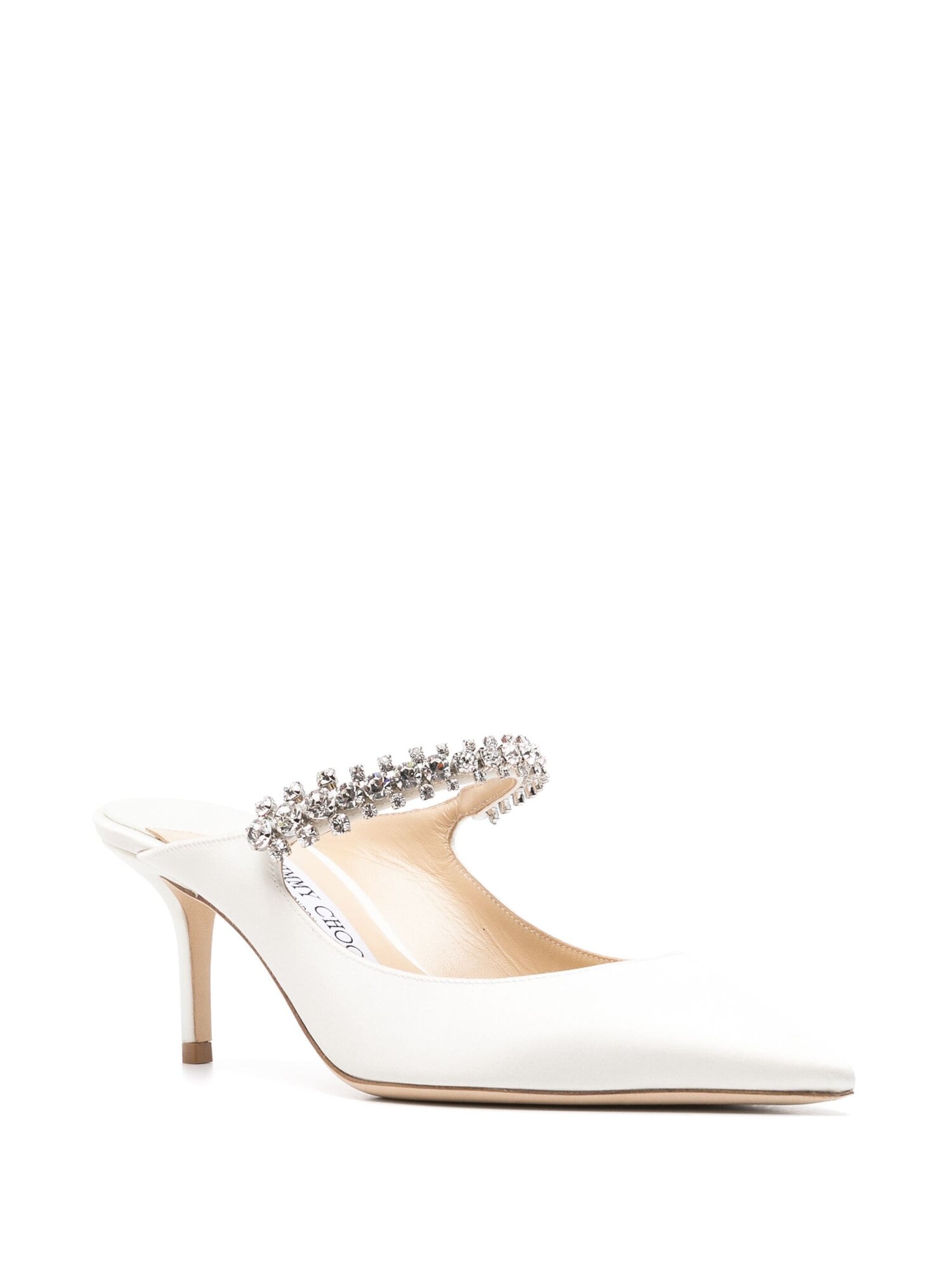 Мюли JIMMY CHOO Bing 65, размер 37.5, бежевый/белый — фото 1