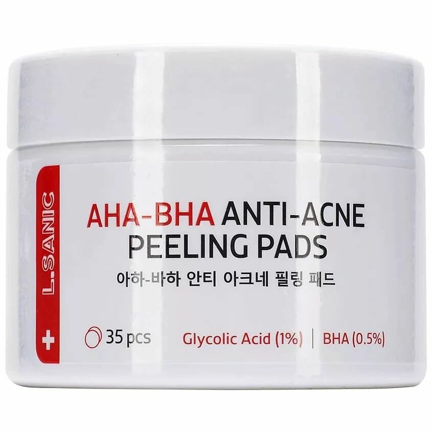 L.SANIC Отшелушивающие диски для лица с кислотами AHA-BHA Anti-Acne Peeling Pads (35 шт)