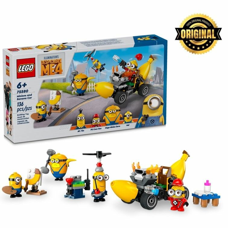 75580 Конструктор LEGO Minions and Banana Car Миньоны и машина-банан 136 деталей