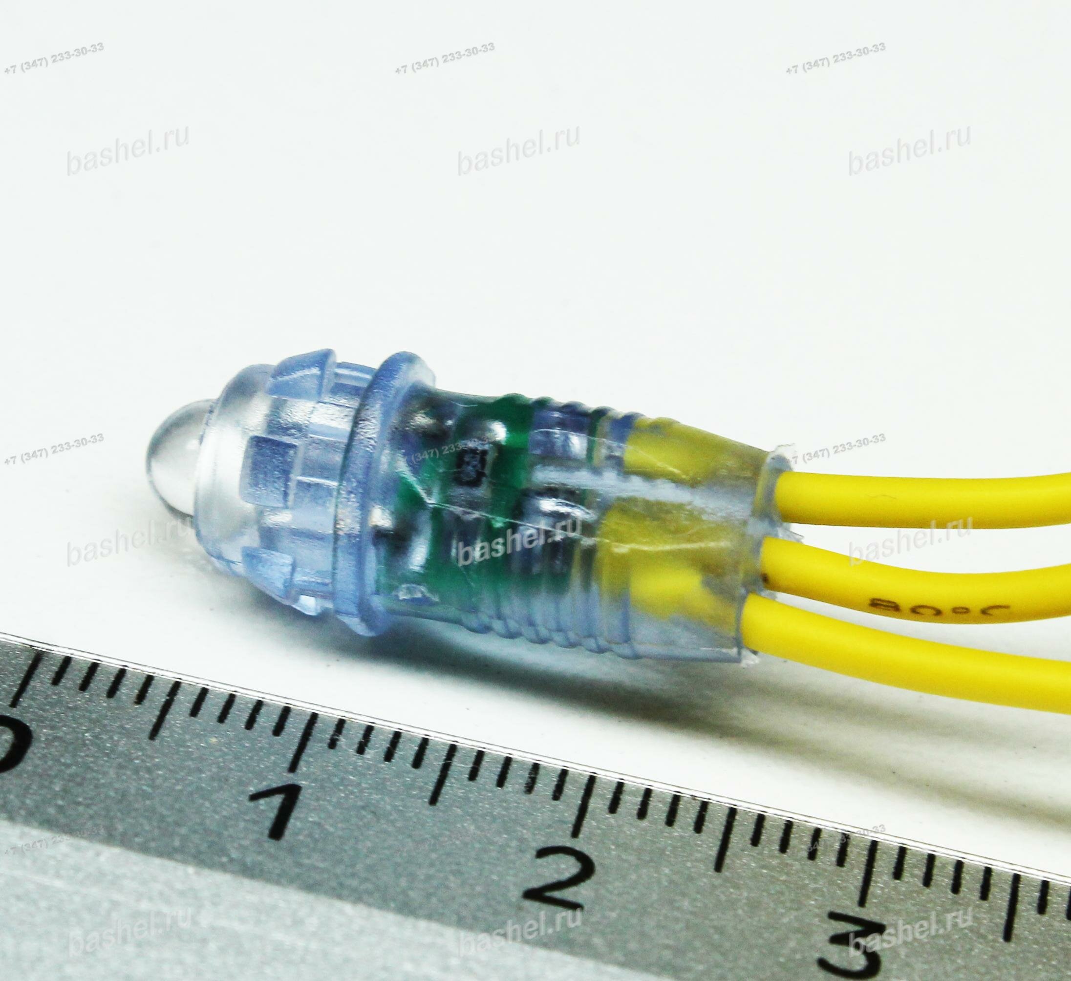 D-9mm GL-DIP5Y9 Yellow 12V, 0.08W, IP65 (режется кратно 3шт, группового контроля), Модуль светодиодный пиксельный, Geni