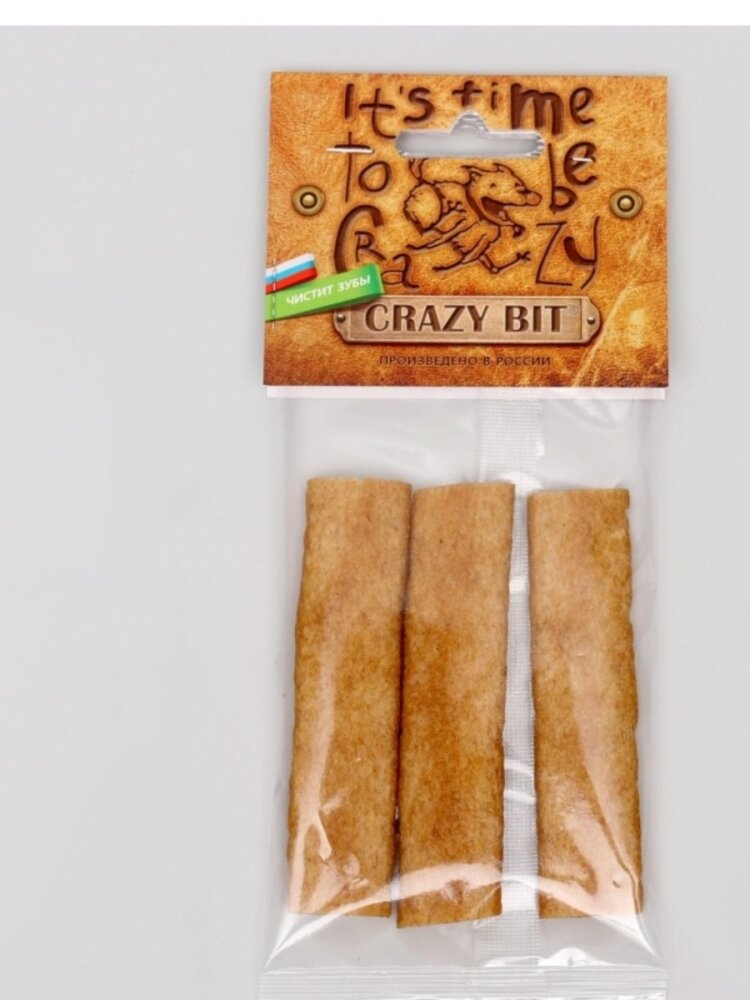Лакомства для собак Жевательные полоски с кроликом 35г Crazy Bit 1/70