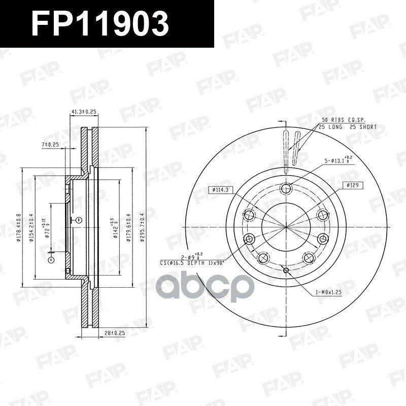 Диск тормозной MAZDA CX-7 (ER) FAP арт. FP11903