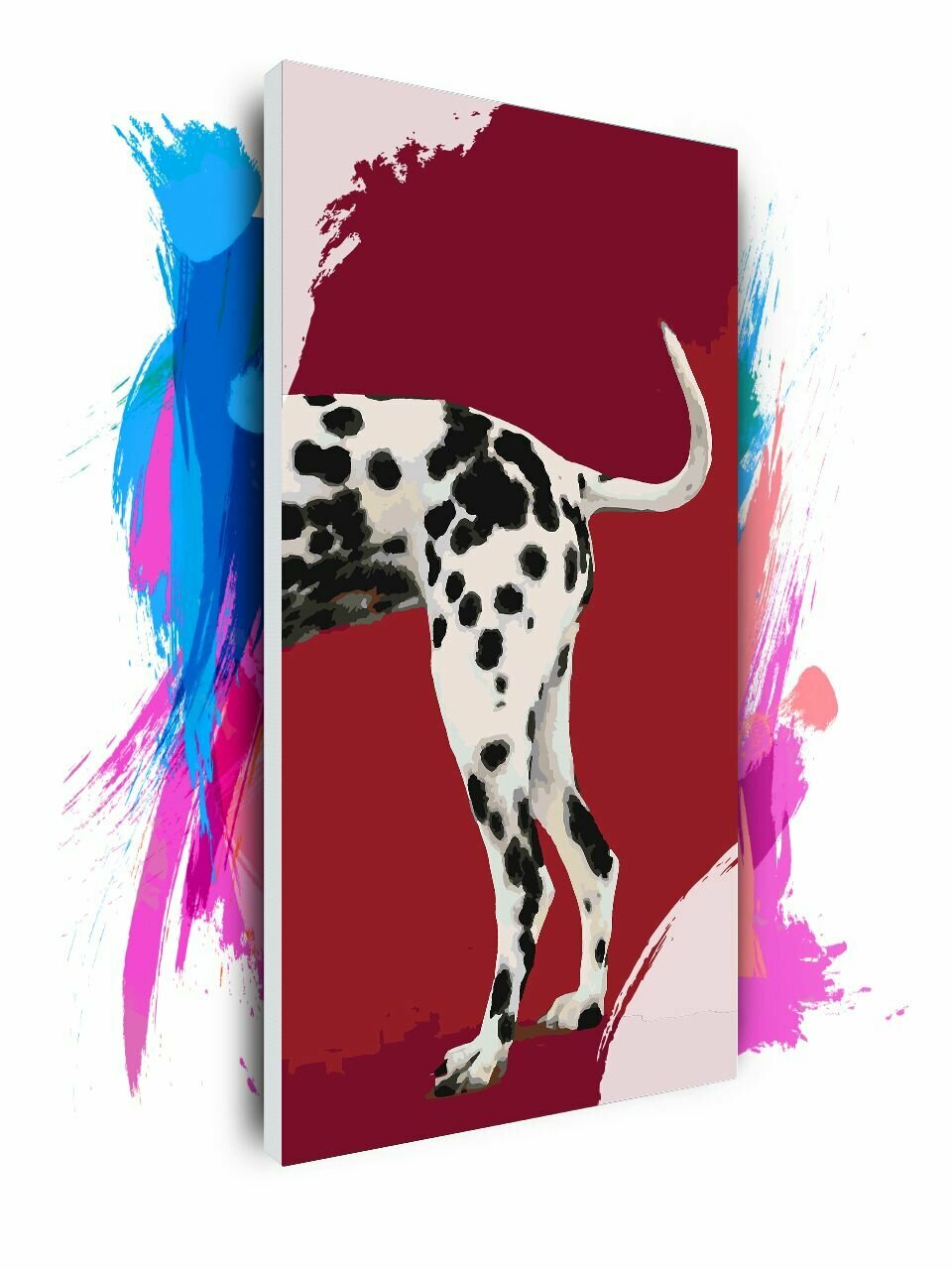 Картина по номерам на холсте Половинка далматина, 30 х 60 см