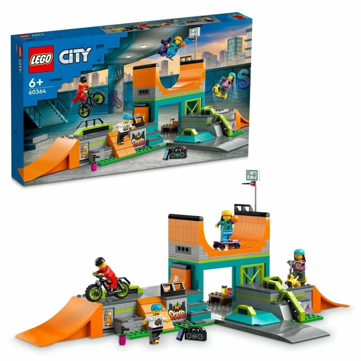 60364 Пластиковый Конструктор LEGO City 60364 Street Skate Park Уличный скейтпарк
