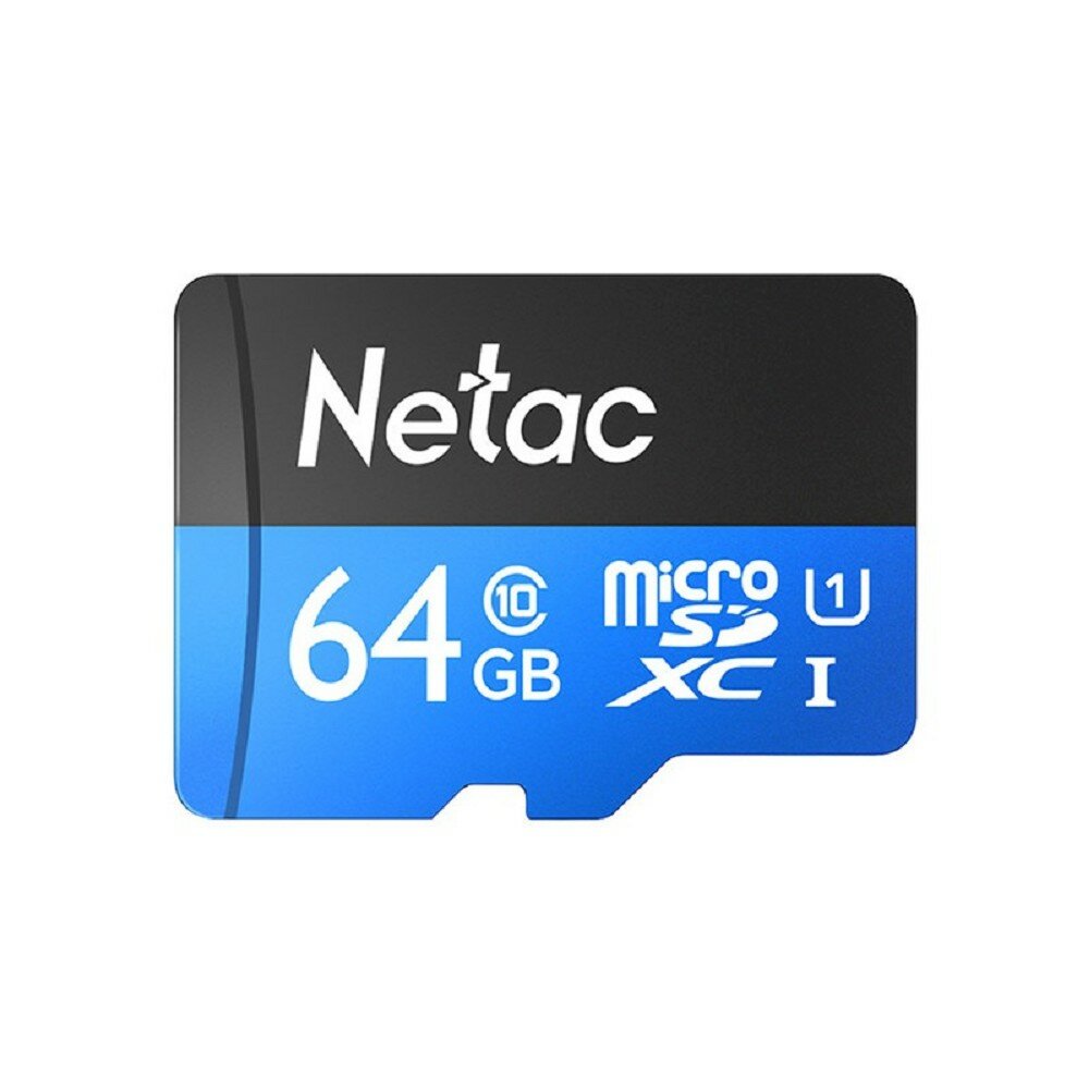 Карта памяти Netac NT02P500STN-064G-S, 64ГБ, MicroSD, Class 10, UHS-I, U1