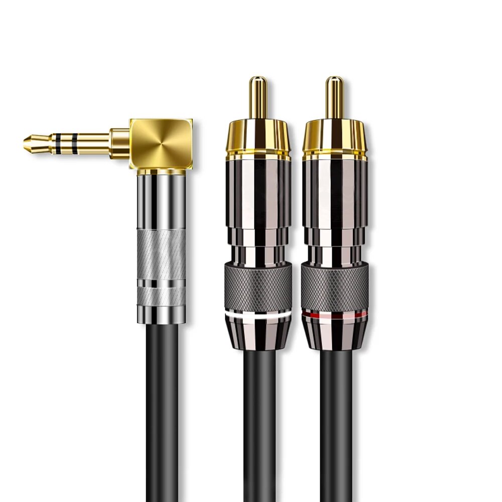 Аудиокабель 3.5 мм - RCA, черный, 1.5 м