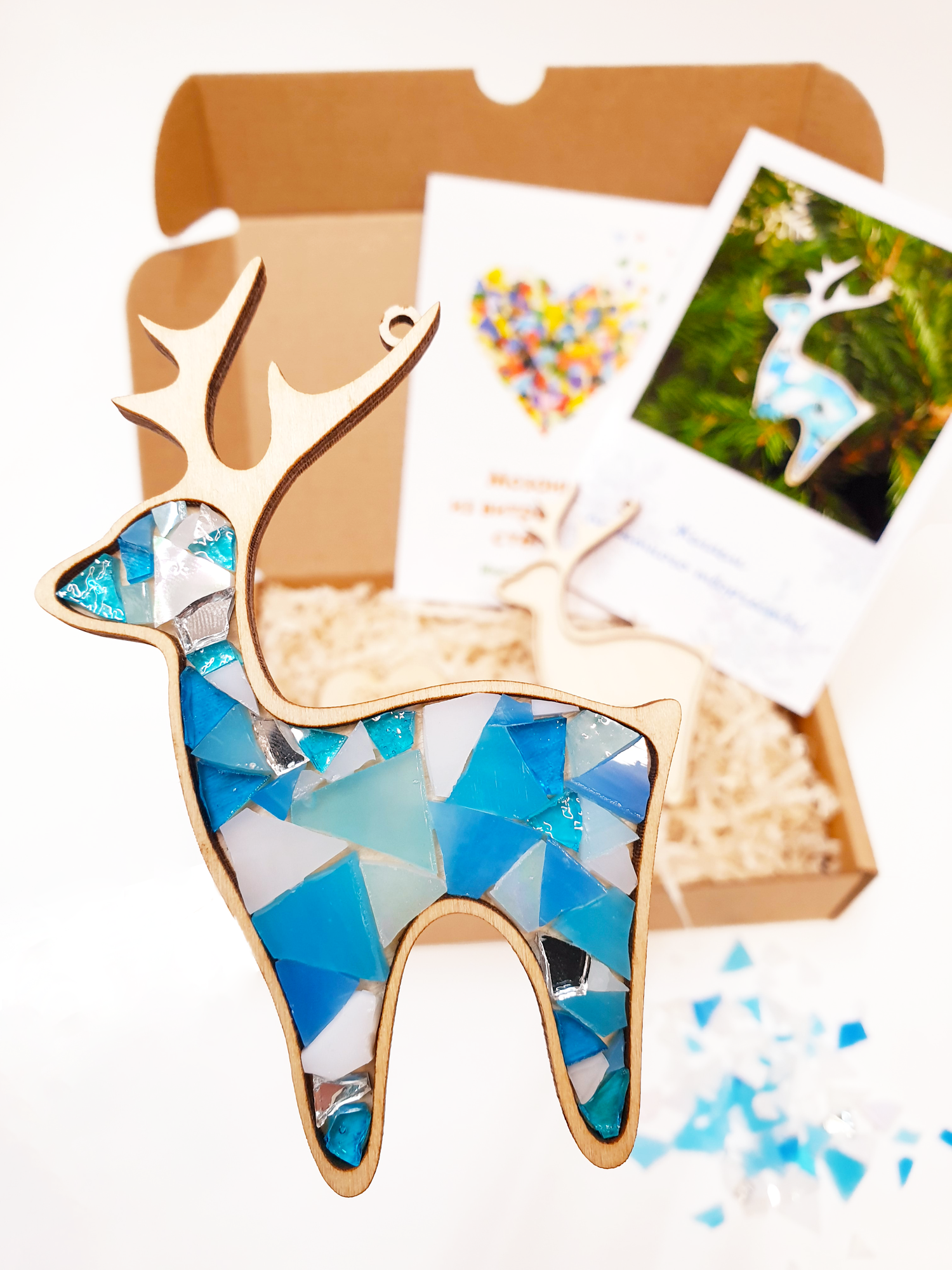 Набор для творчества мозаика стеклянная Олень 10 см.