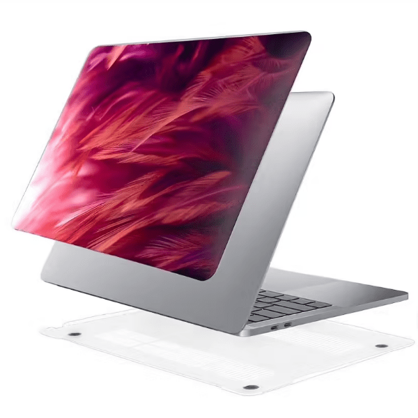 Чехол для Macbook Air 13 (2022) с рисунком розовые перья