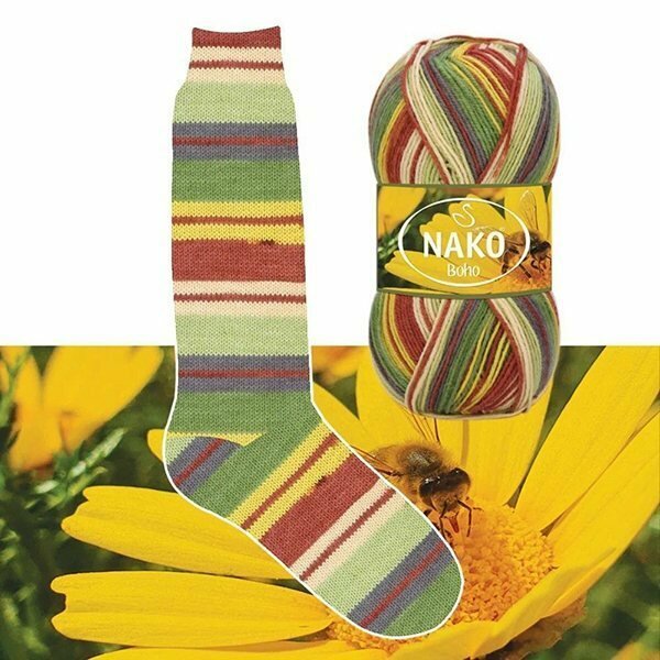Пряжа Nako BOHO 82167 принт (5 мотков)