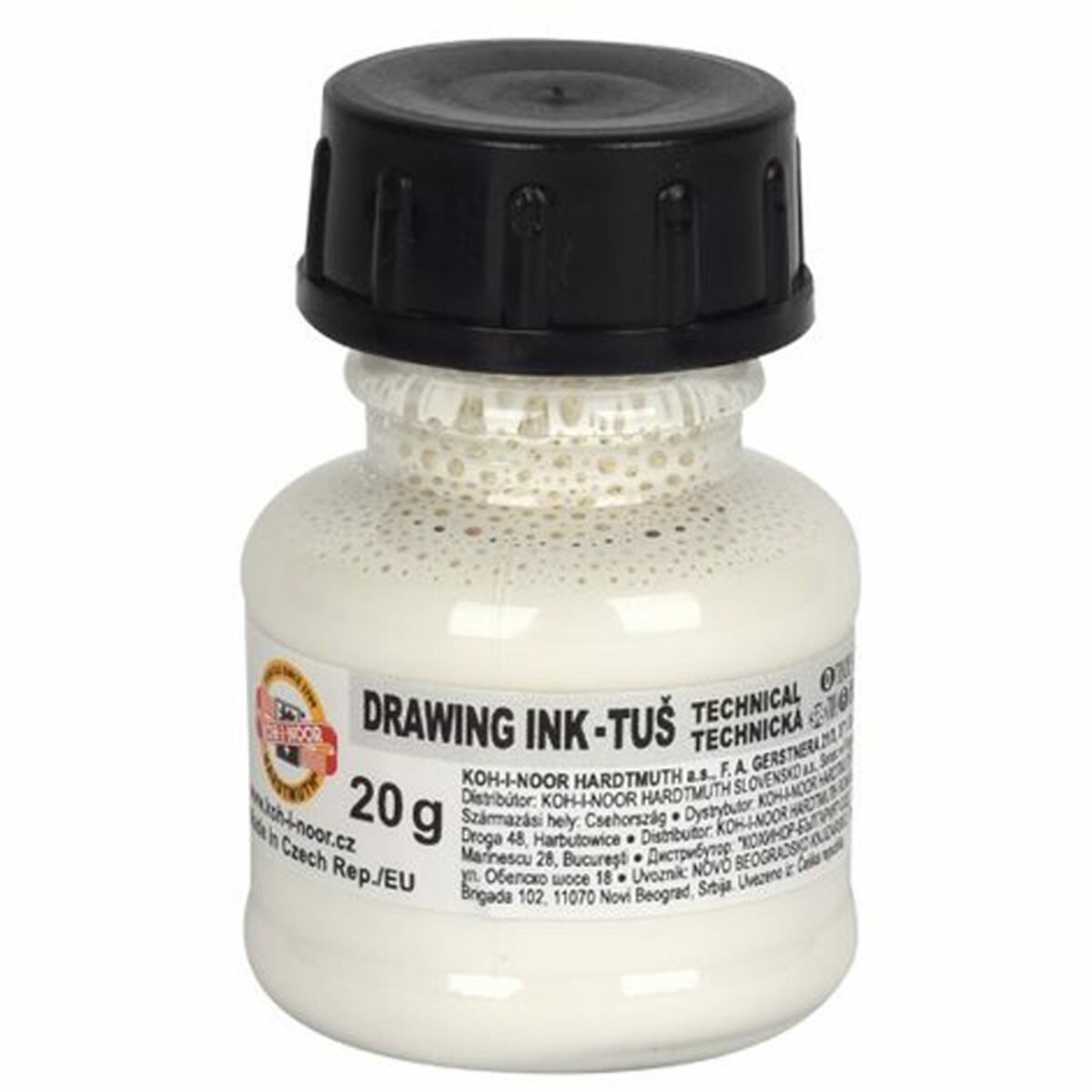 Тушь акриловая плакатная Koh-I-Noor, 20г, белая, флакон (0141700102LP), 20шт.