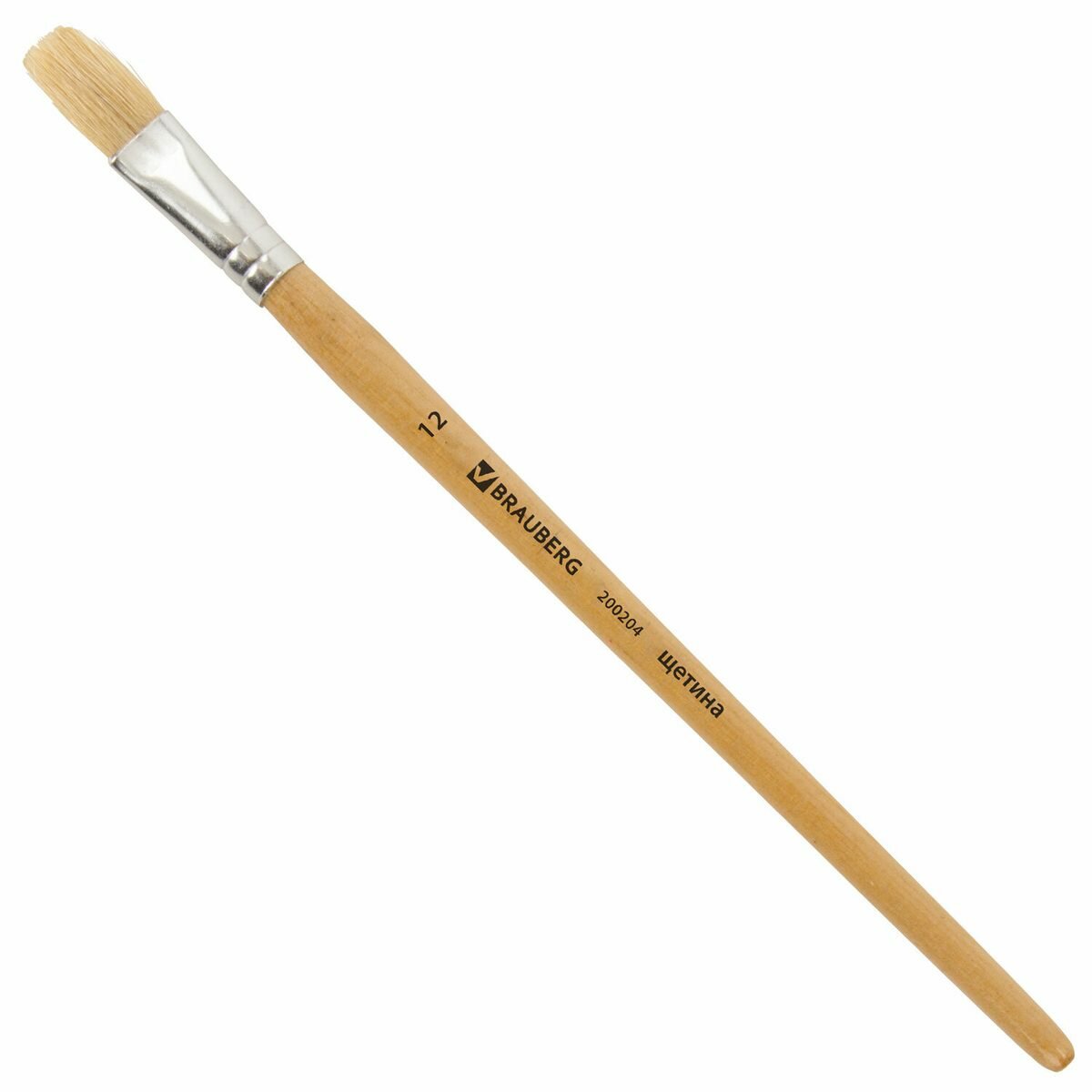 Кисть Brauberg, щетина, плоская, №12 (200204), 30шт.