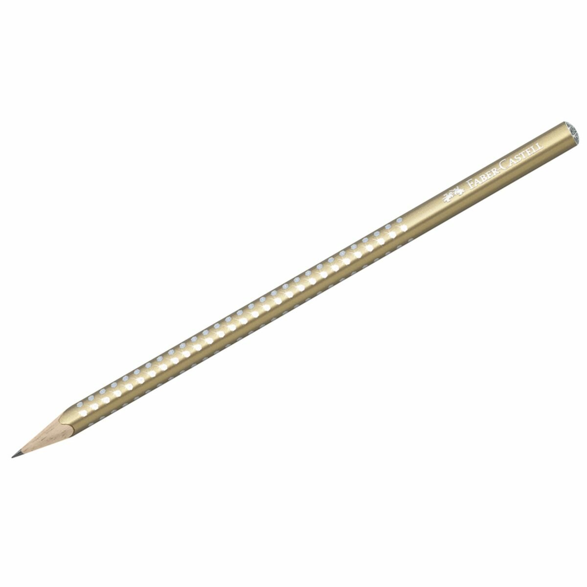 Карандаш чернографитный Faber-Castell Sparkle (В, трехгранный, заточенный, корпус золотистый) (118214), 12шт.
