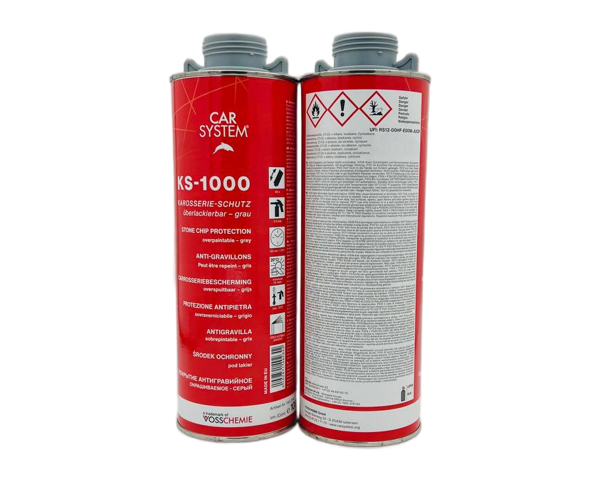 Антигравий Carsystem KS-1000 1.0 л, антикоррозионный эластичный, серый — фото 1