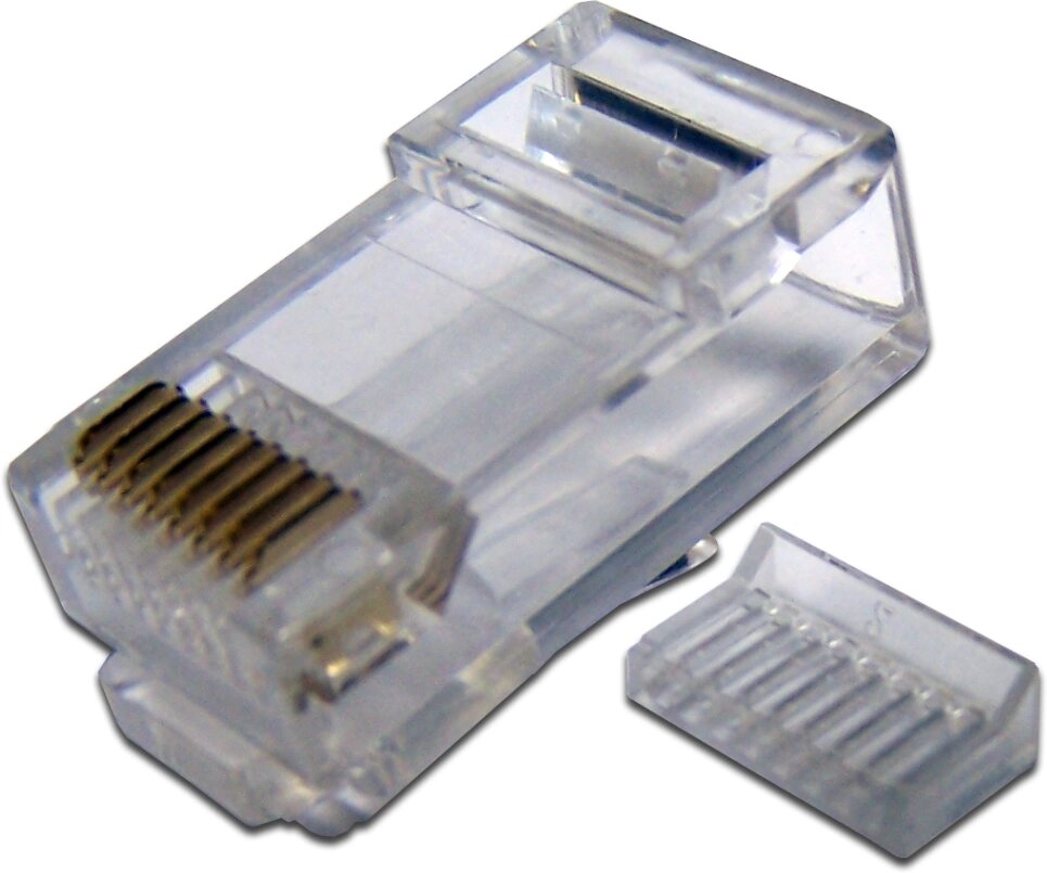 TWT-PL45-8P8C-6V / Коннектор Lanmaster (TWT-PL45-8P8C-6V) UTP кат.6 RJ45 прозрачный (упак:100шт)