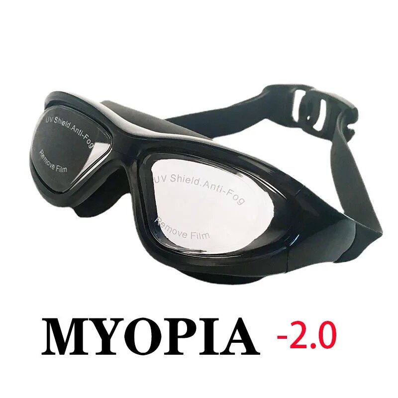 Черные очки для плавания Myopia -2.0