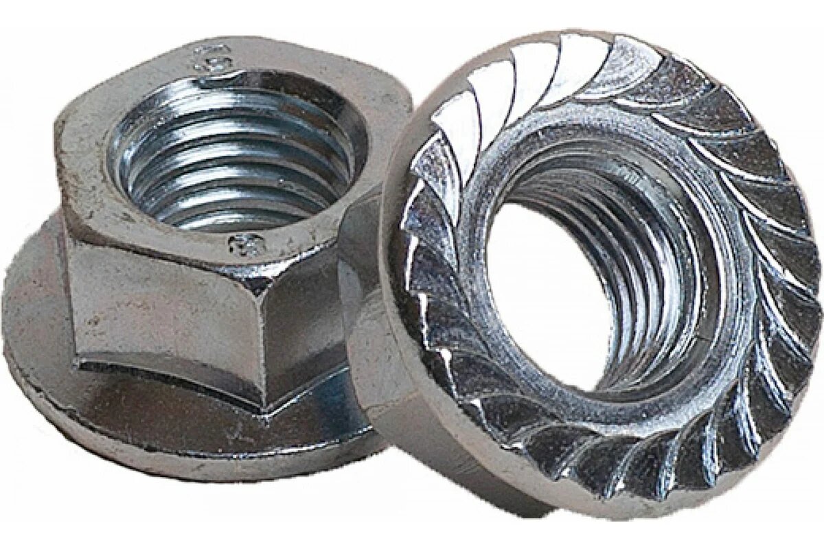 Виртуоз Шестигранная гайка с фланцем DIN 6923 М6 нержавеющая сталь A2, 6 шт.