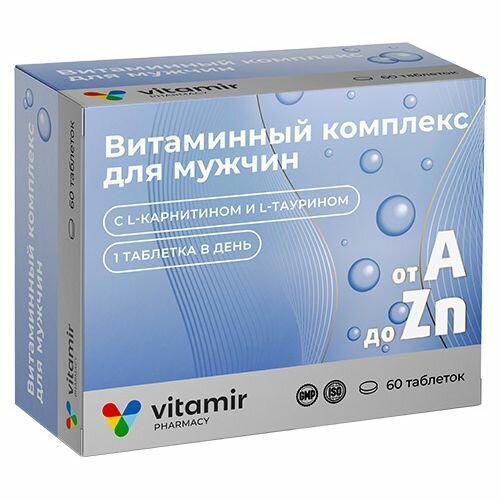 Витамир Витаминный комплекс А-Zn для мужчин таблетки п. о. 900мг N60