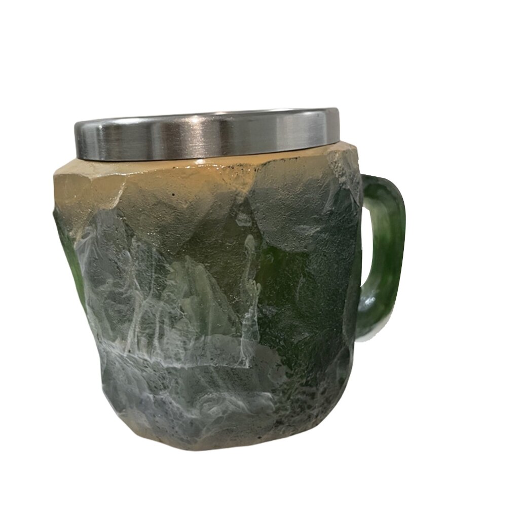 Прозрачная хрустальная минеральная кофейная посуда Элегантная водяная чашка с ручкой для домашней смолы горячая и холодная кружка напитков