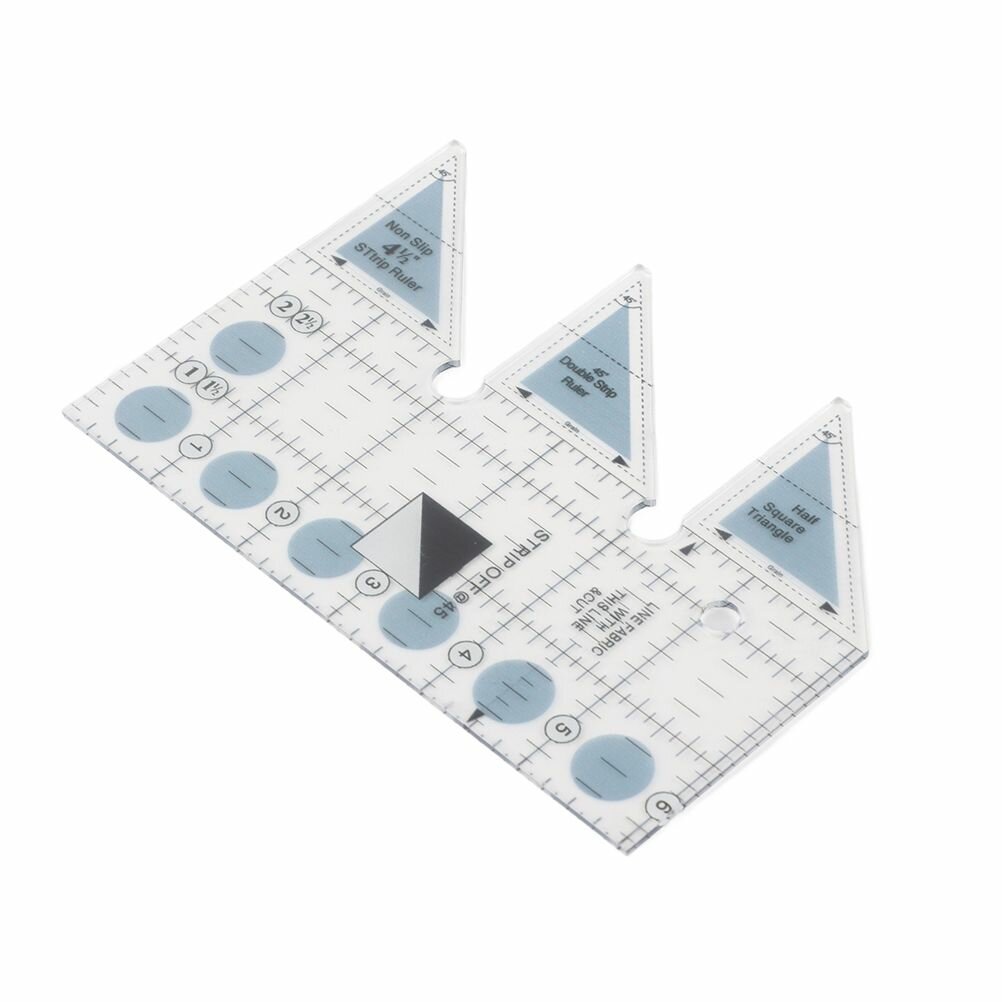 Линейка-сетка, 45/60/90 градусов, двухполосная линейка, прозрачная акриловая нескользящая четвертьтреугольная направляющая для резки для шитья