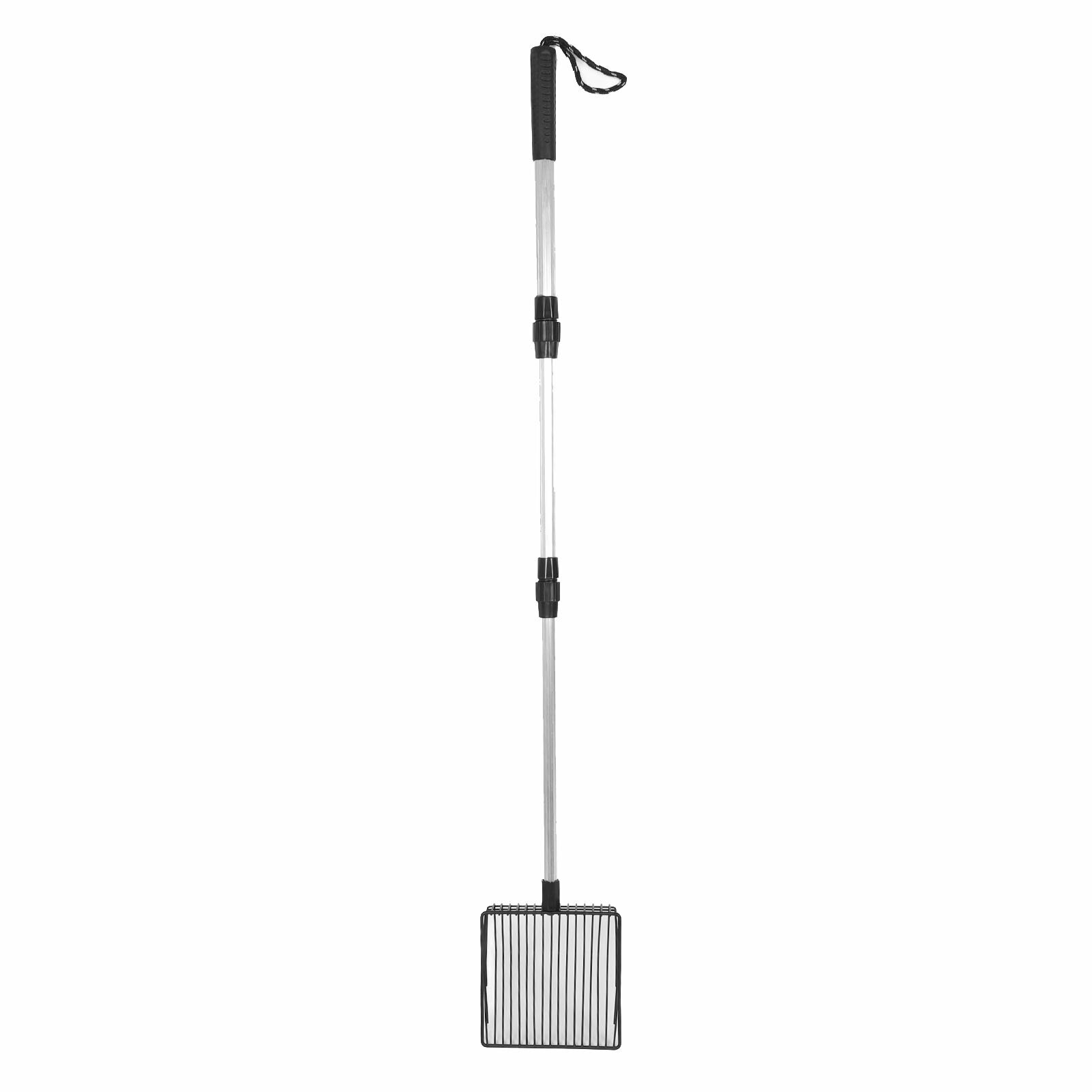 Extendable Cat Litter Scoop Lightweight Versatile Fine Screen Long Handle Metal Chicken Coop Poop Scooper Model B 3 Section
