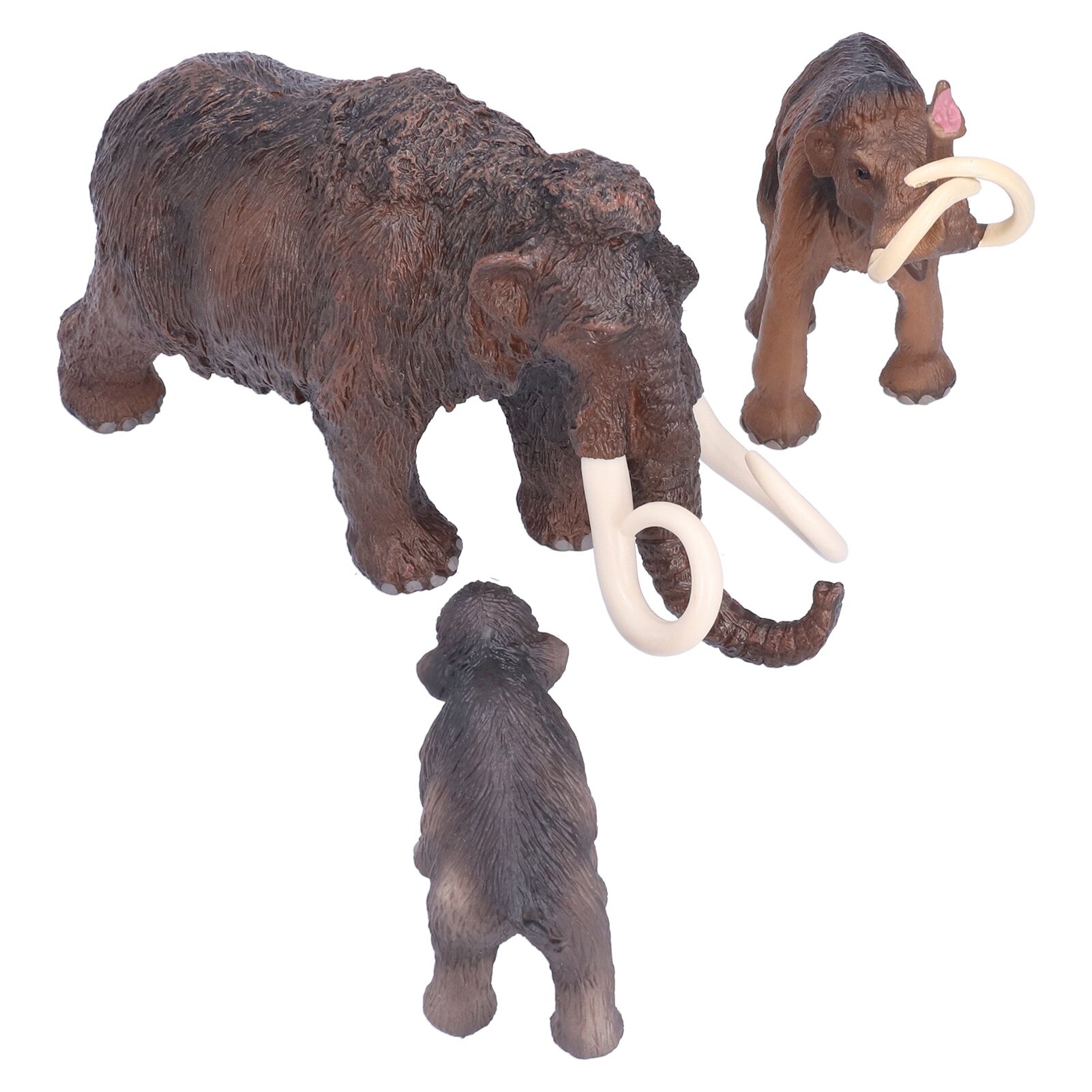 Модель мамонта фигурка из пластика игрушка для коллекции животных Mammoth Family 3 Toy Set из ПВХ пластика 3 штуки