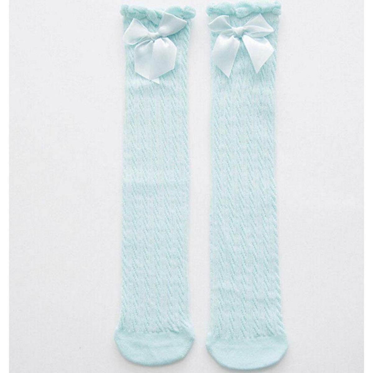 Милые кружевные детские хлопковые гольфы для девочек ясельного возраста, колготки с бантом, теплые чулки для детей