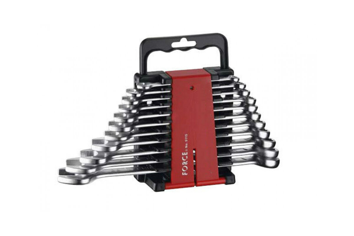 FORCE Набор ключей комбинированных дюймовых 1/4"-7/8", 11 пр, на держателе F-5115S