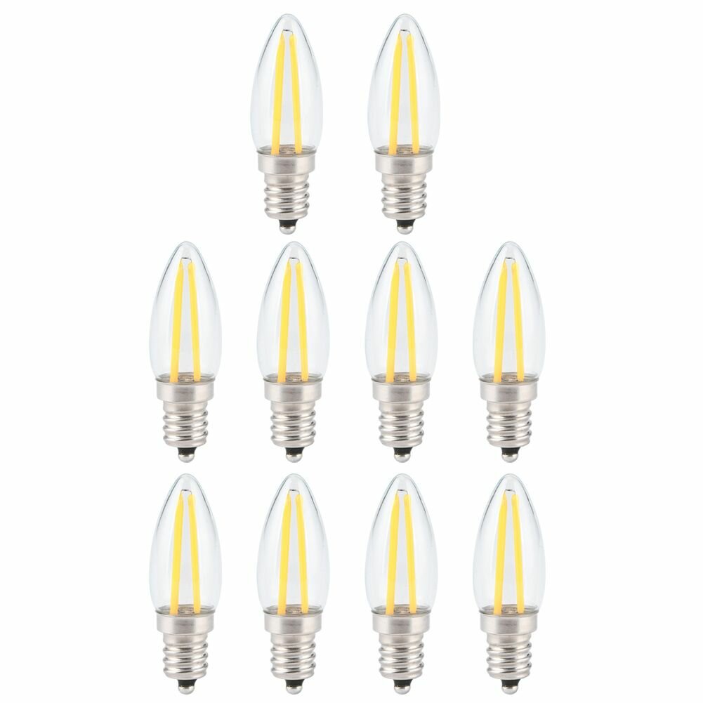 10 шт. мини-светодиодные лампы E12 1,5 Вт AC230V с длинной нитью накаливания для дома, автомобиля, ландшафтное декоративное освещение