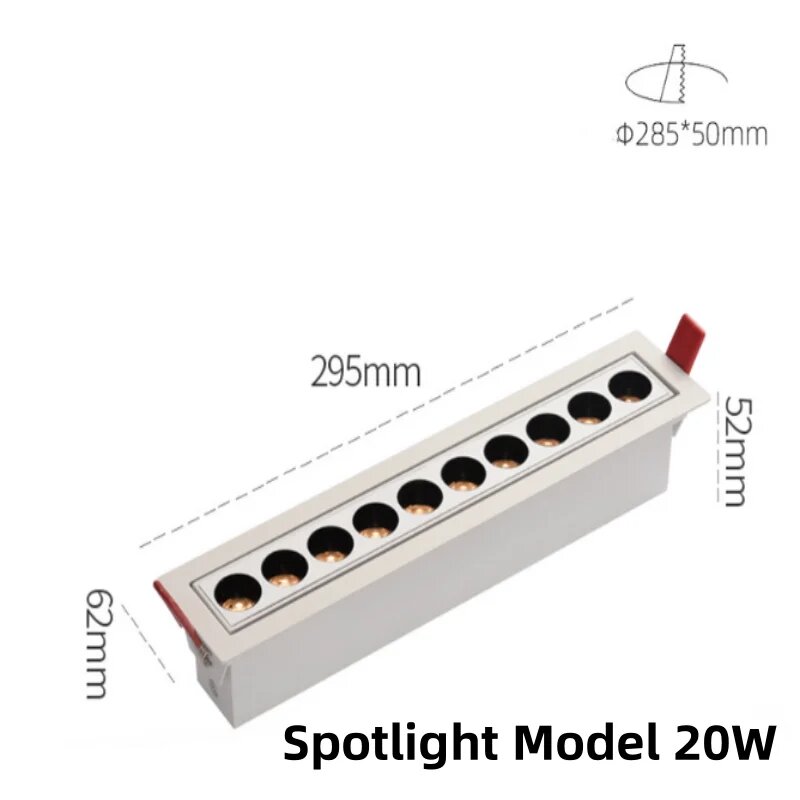 OUIO потолочный светильник LED теплый белый, Dimmable, Spotlight Model 20W, Warm White 3000K, Белый