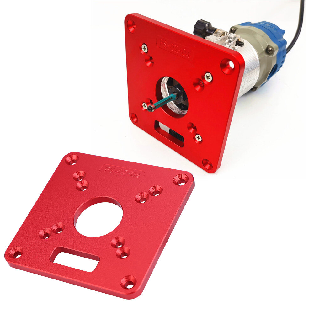 Вставная плита для стола фрезерного Router Table Insert Plate из алюминиевого сплава 6061 с анодноокислительной обработкой, размер 120x120x8mm, для Makita RT0700C (расстояние между винтовыми отверстиями 56x45x54.3MM), Dong Cheng, Aoben, KEN, BODA, WORX