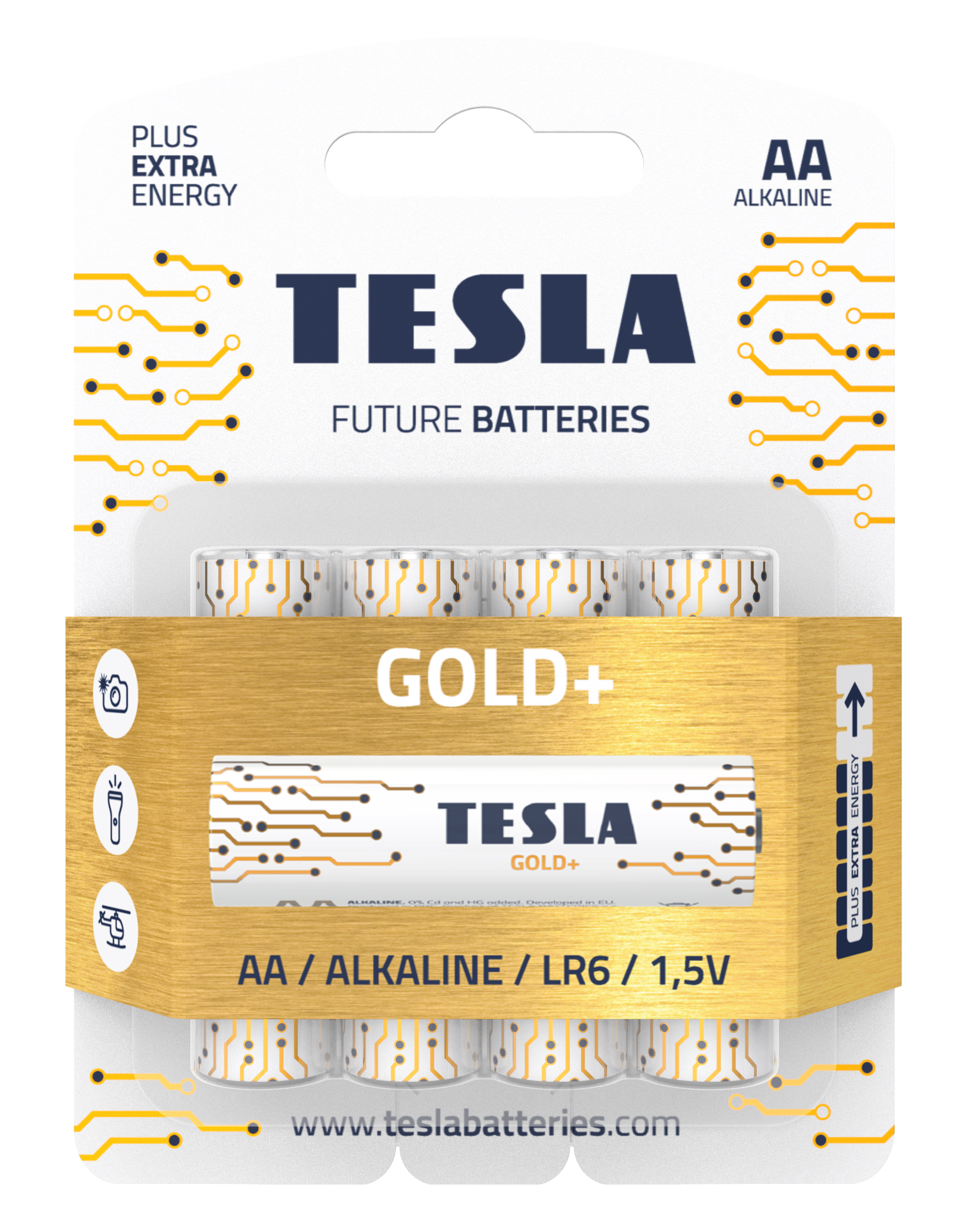 Щелочные батареи TESLA Gold AA+ 4ks