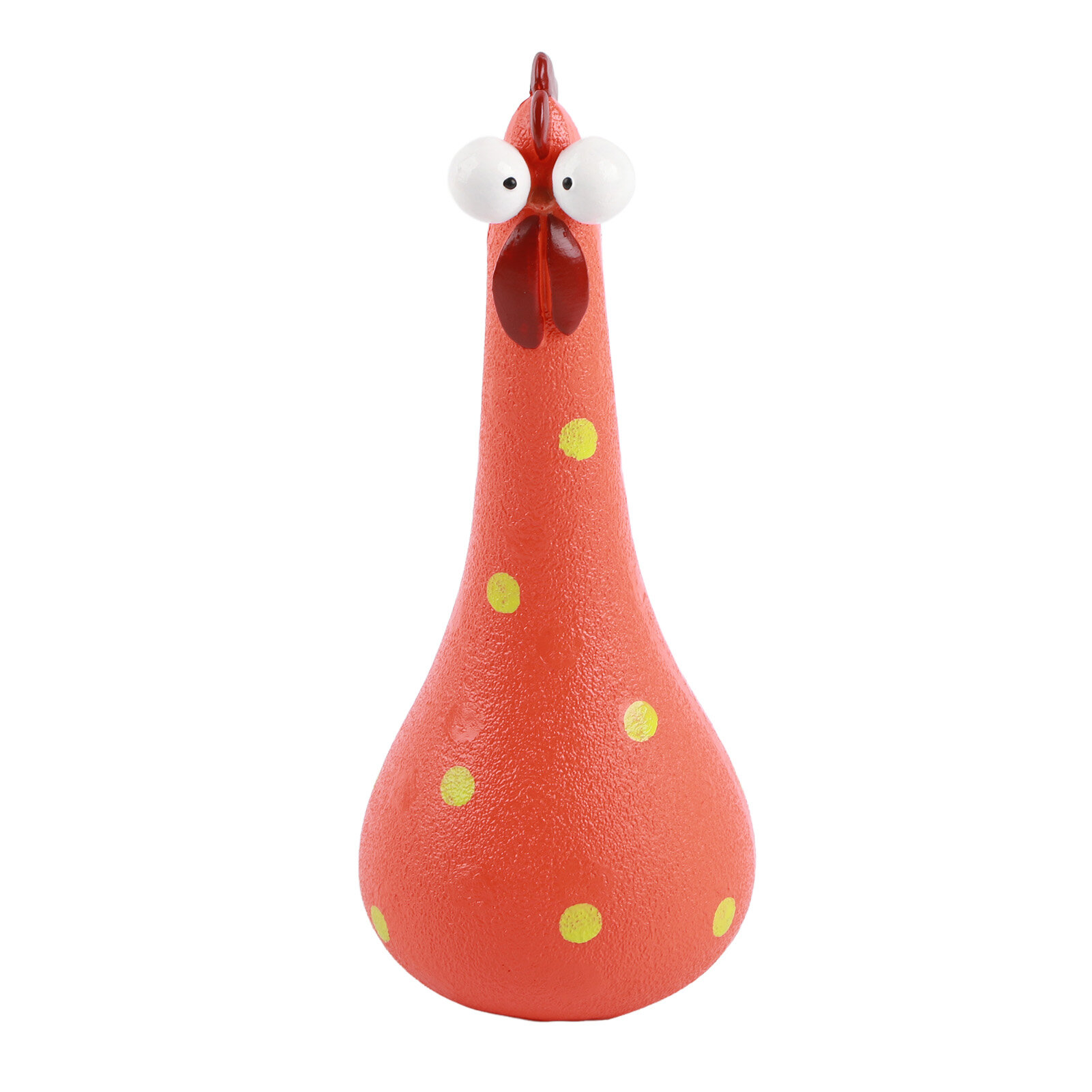 Статуэтка курицы с длинной шеей, изготовленная вручную из смолы Microlandschaft, для украшения сада и двора. Оранжевая.