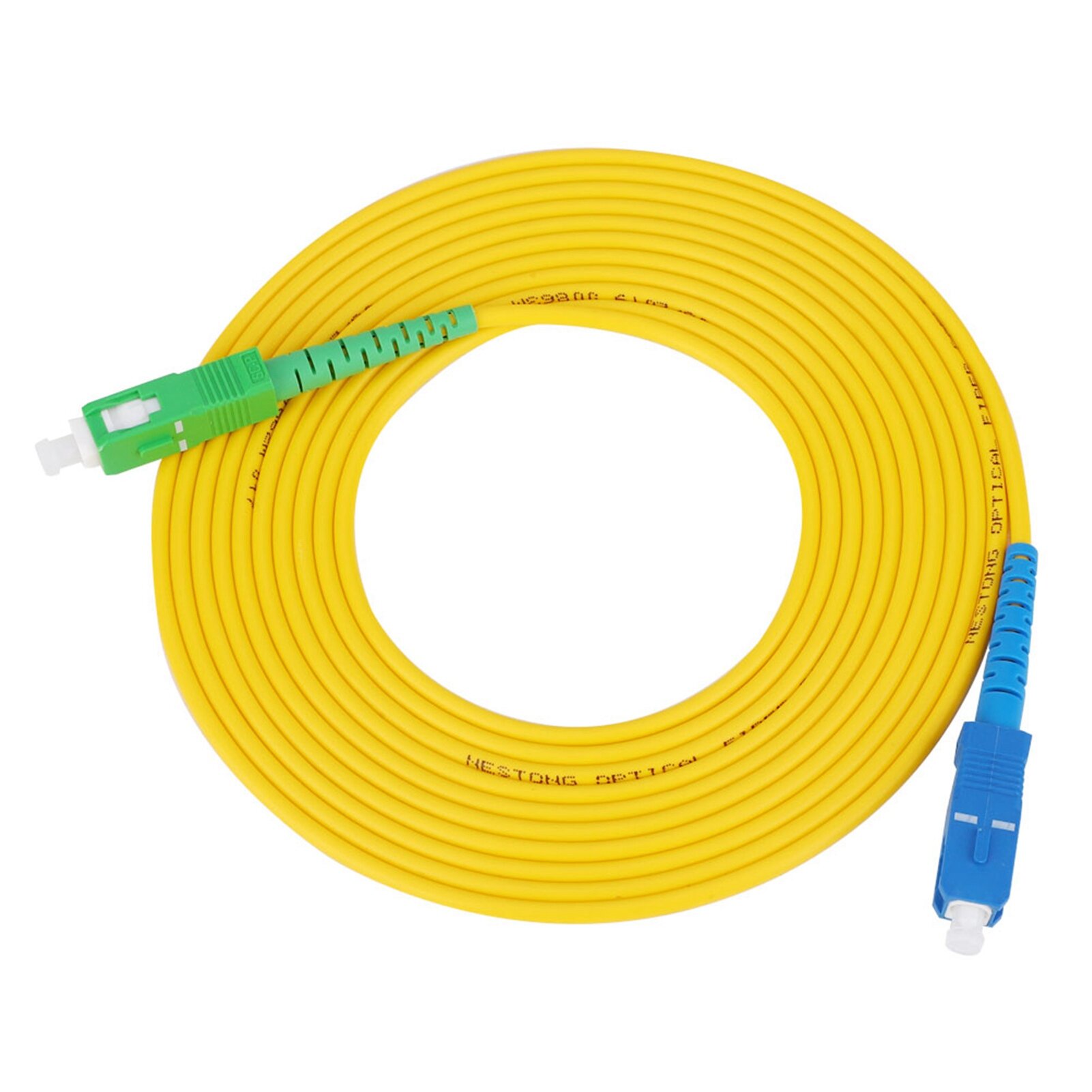 Single Mode Fiber Optic SC APC-SC UPC 15 Meters Length PVC Case