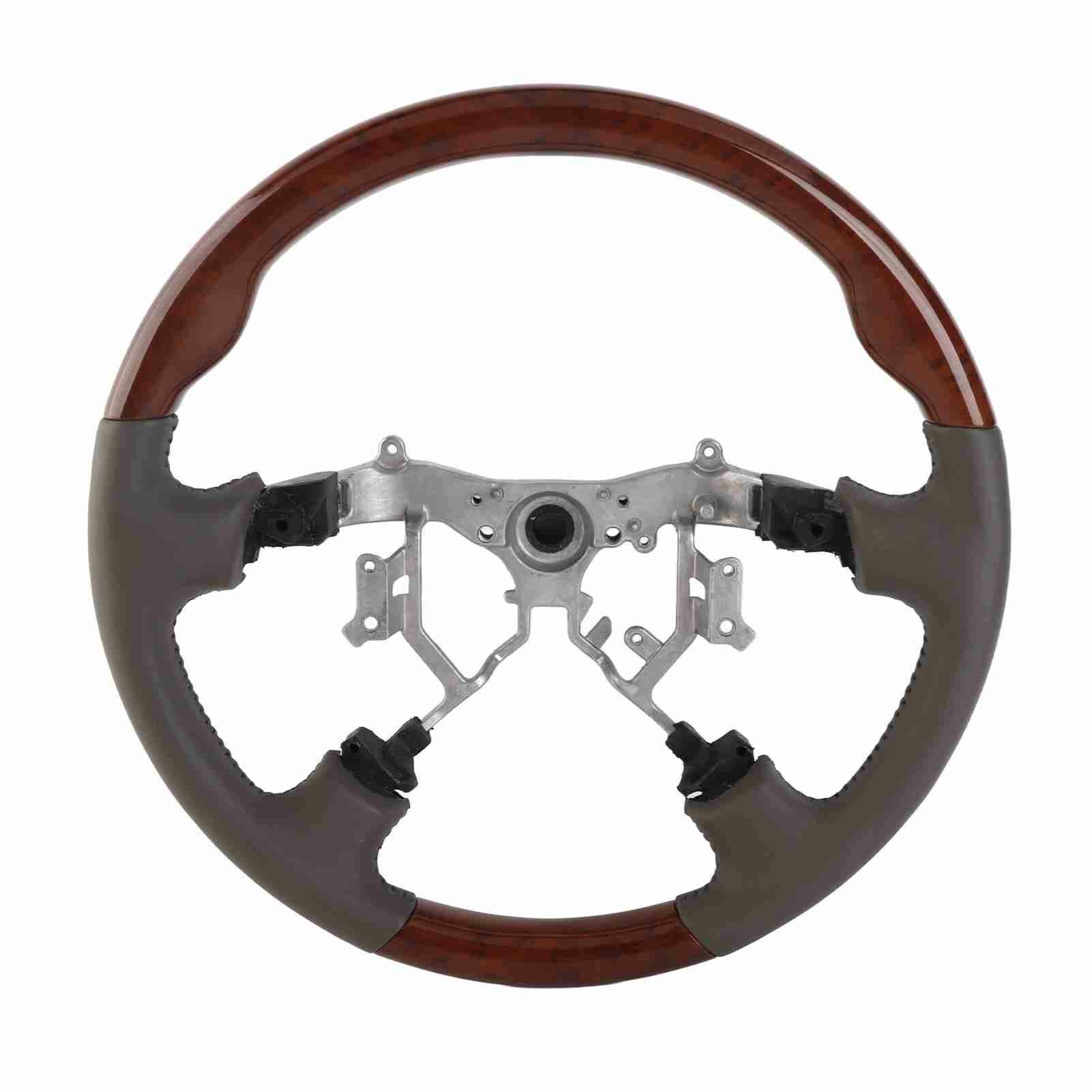 Рулевое колесо 15.6" из серой кожи с текстурой дерева для Toyota